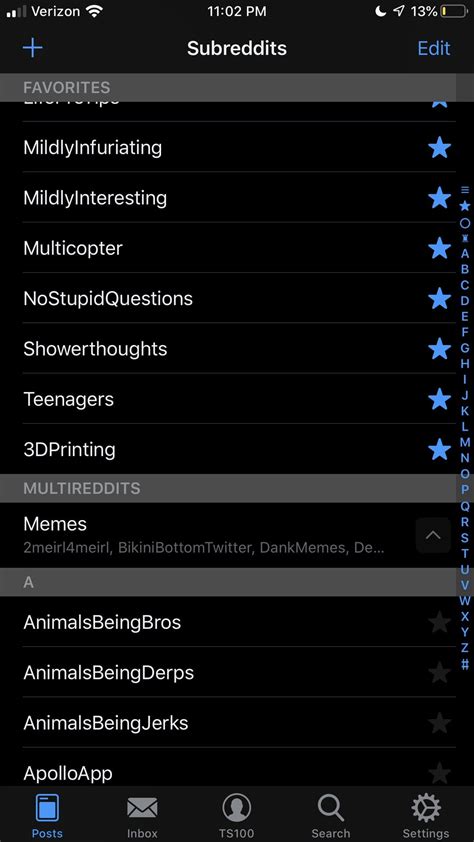 Bug These Separators Dont Look Right When Using Apollo With The Ios 13 Dark Theme Not Sure