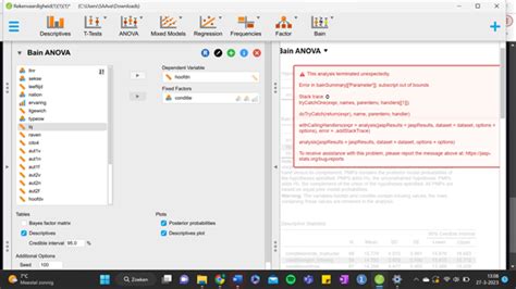Error In BainSummary Parameter Subscript Out Of Bounds Issue