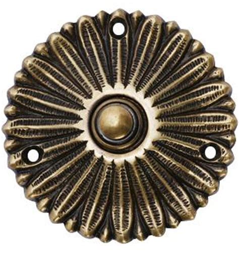 Solid Brass Antique Flower Doorbell Push