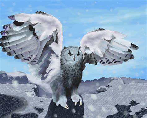Pixilart Winter Owl By Biology Nerd