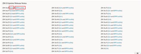查看javase版本变更内容ga和bpr Csdn博客