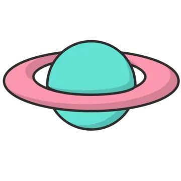 Saturn Planet Cartoon Sticker Planet Saturn PNG Transparent Clipart