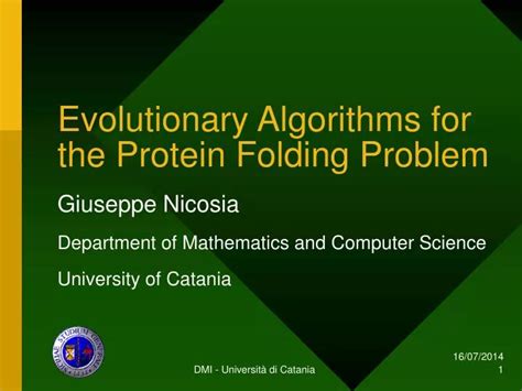 Ppt Evolutionary Algorithms For The Protein Folding Problem