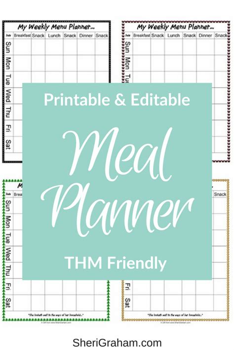 Thm Friendly Editable Menu Planner 15 Styles Free Download Trim