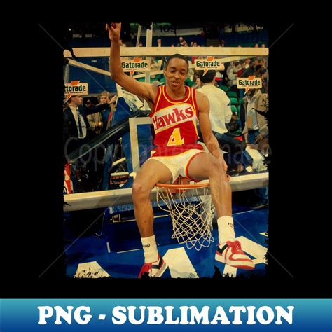 Spud Webb Vintage Basketball Png Retro 70s Design Instan Inspire