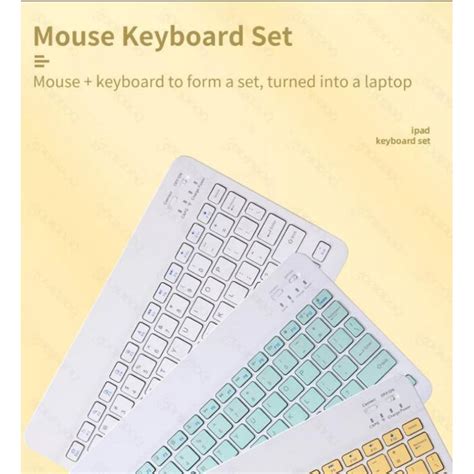 Jual GOOJODOQ Wireless Bluetooth Keyboard Combo USB Office Silent Click