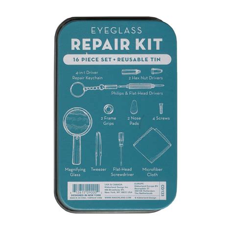 Kikkerland Eyeglass Repair Kit 16 Piece Set