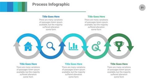 Diagram Of Business Process With Magnifying Glass Powerpoint Template