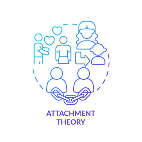 2d Thin Line Gradient Icon Attachment Theory Concept Isolated Vector