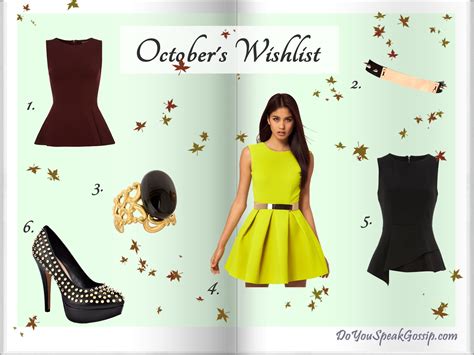 Octobers Wishlist Do You Speak Gossip