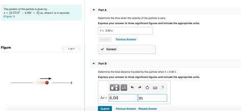 Solved Part A The Position Of The Particle Is Given By S Chegg Com