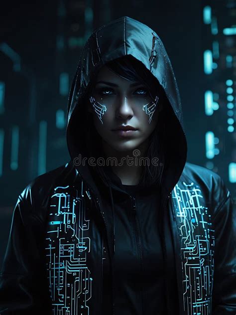 The Cyberpunk Hacker Character Concept Features A Mysterious Figure