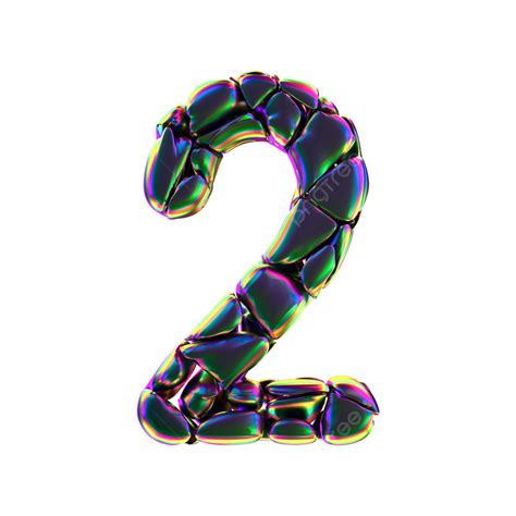 Creative Acid Three Dimensional Number 2 Cyberpunk Countdown