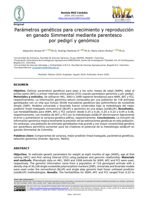 Geneticparametersforgrowthandreproductionin Pdf Polimorfismo De Nucleótido Simple