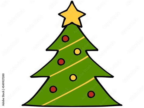 ゆるいクリスマスツリーのイラスト素材 Stock Illustration Adobe Stock