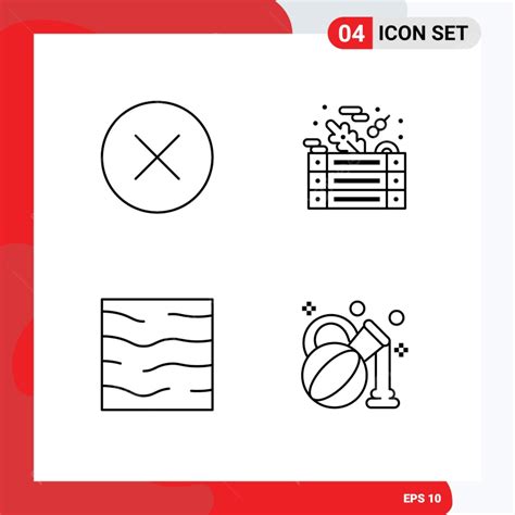 Mobile Interface Line Set Of 4 Pictograms Of Circle Editable Set