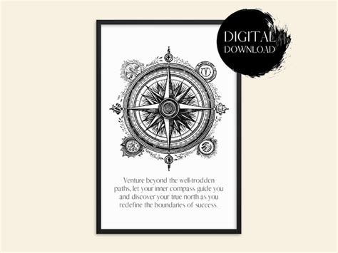 Compass Quote Printable Office Decor Print True North Etsy Australia