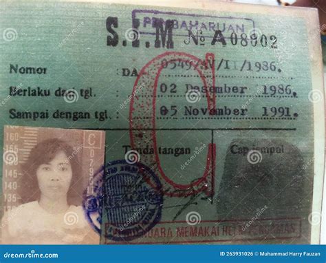 Indonesian Driving License 1986 Editorial Photo Image Of Indonesian