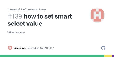 How To Set Smart Select Value Issue 139 Framework7io Framework7