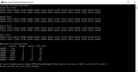 C Stdsort Comparison By James Pate Williams Jr Numerical