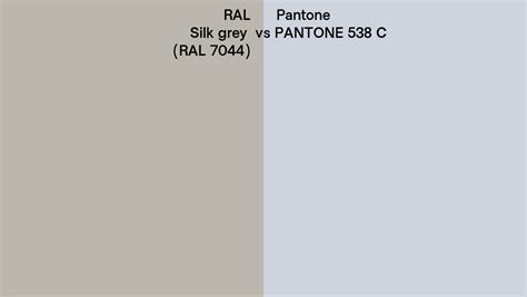 Ral Silk Grey Ral 7044 Vs Pantone 538 C Side By Side Comparison