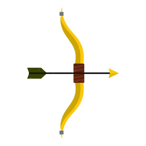 Premium Vector Bow And Arrow Icon Flat Illustration Of Bow Vector