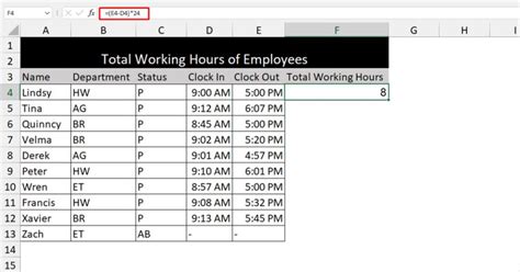 How To Calculate Working Hours In Excel