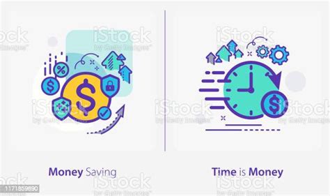 벡터 비즈니스 및 재무 개념 아이콘 시간에 대한 스톡 벡터 아트 및 기타 이미지 시간 저축 통화 Istock
