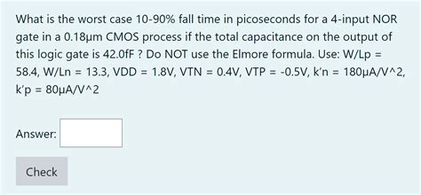 solved what is the worst case 10−90 fall time in