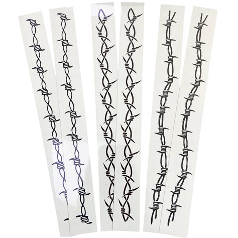 Barbed Wire Temporary Tattoo Set Large Black Fake Tattoos For