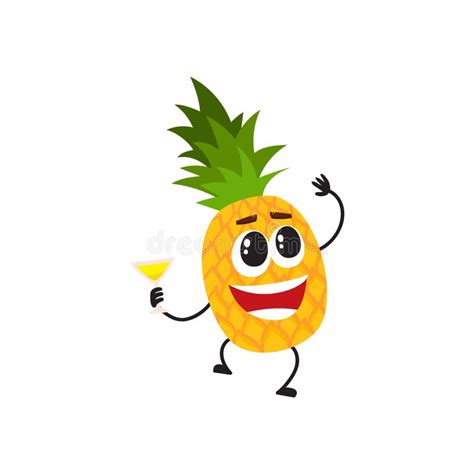 Funny Pineapple Cartoon Generative Ai Stock Illustration
