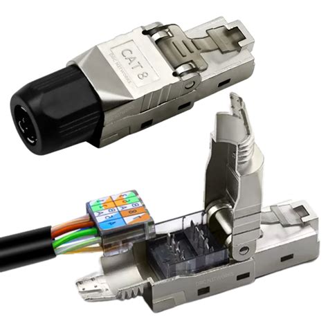 Conector Rj45 Cat8 Blindado Industrial Conector Rj45 Conector Ethernet Industrial Rj45 Cat8 Lan