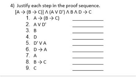 solved 4 justify each step in the proof sequence a →