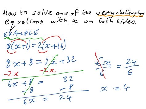 Solving Challenging Equations With X On Both Sides Math High School