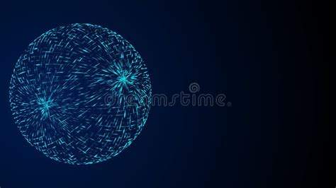 Vector Sci Fi Sphere With Particles And Lines Concept Network Connection Frame Sphere
