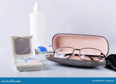 Box For Storing Contact Lens Care Items And Glasses In A Case Choosing