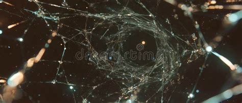 Vibrant Abstract Design Of Interconnected 3d Cubes And Networks With A Central Void Stock