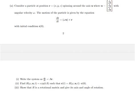 Solved A Consider A Particle At Position R X Y Z Chegg