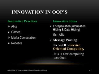 Ppt On Innovation Of Oop S Language PPT