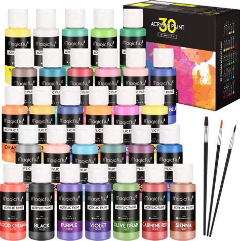 Magicfly Colors Acrylic Paint Set Fl Oz Ml Each Artist Quality Non Toxic Craft Paints
