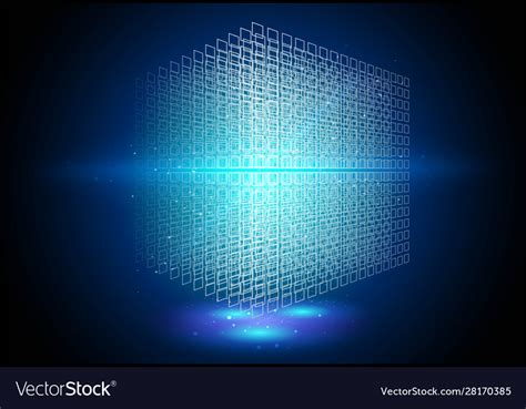 Perspective 3d Wireframe Cube Geometric From Vector Image