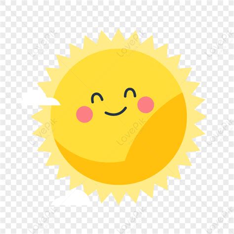 노란색 귀여운 일러스트 웃는 얼굴 태양 클립 아트 우주지구우주 행성