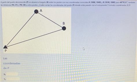 solved from the unknown point p the angle zetha between