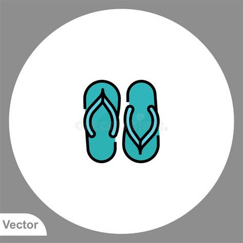 Sandals Vector Icon Sign Symbol Stock Illustration Illustration Of