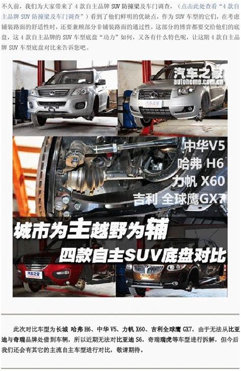 城市为主越野为辅 四款自主suv底盘对比word文档在线阅读与下载无忧文档