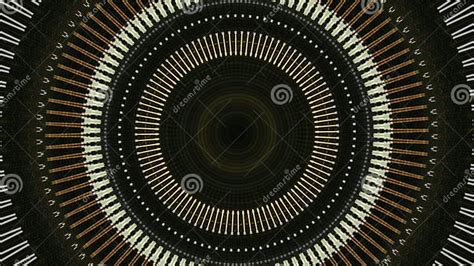 Abstract Moving Flashing Large Rings On Black Background Seamless Loop