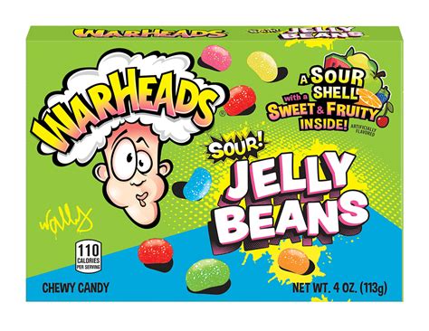 Warheads Sour Jelly Beans Theater Box Nk 12 X 113g 4oz Steins Foods