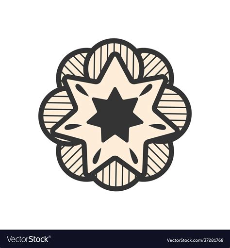 Chinese Flower Seal Royalty Free Vector Image Vectorstock