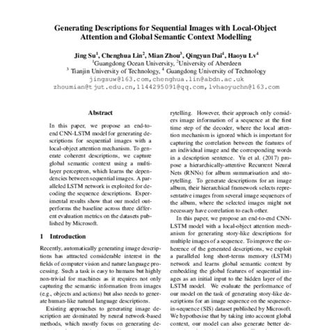 Generating Description For Sequential Images With Local Object