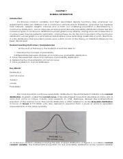 Applied Statistics Midterm Pdf CHAPTER NORMAL DISTRIBUTION Introduction Continuous Random